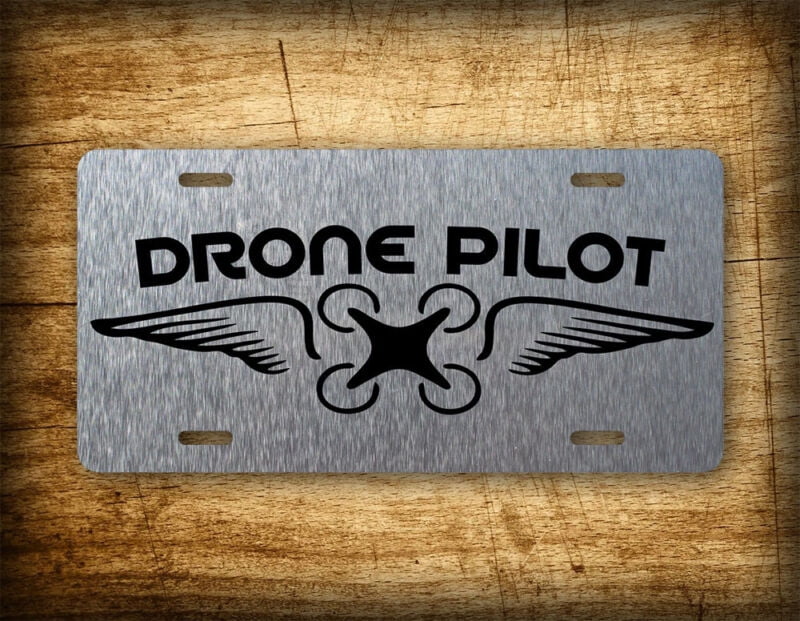 Drone Pilot Wings License Plate Quad Copter Auto Tag RC Inspire DJI ...