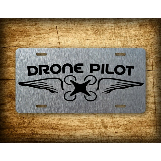 Drone Pilot Wings License Plate Quad Copter Auto Tag RC Inspire DJI ...
