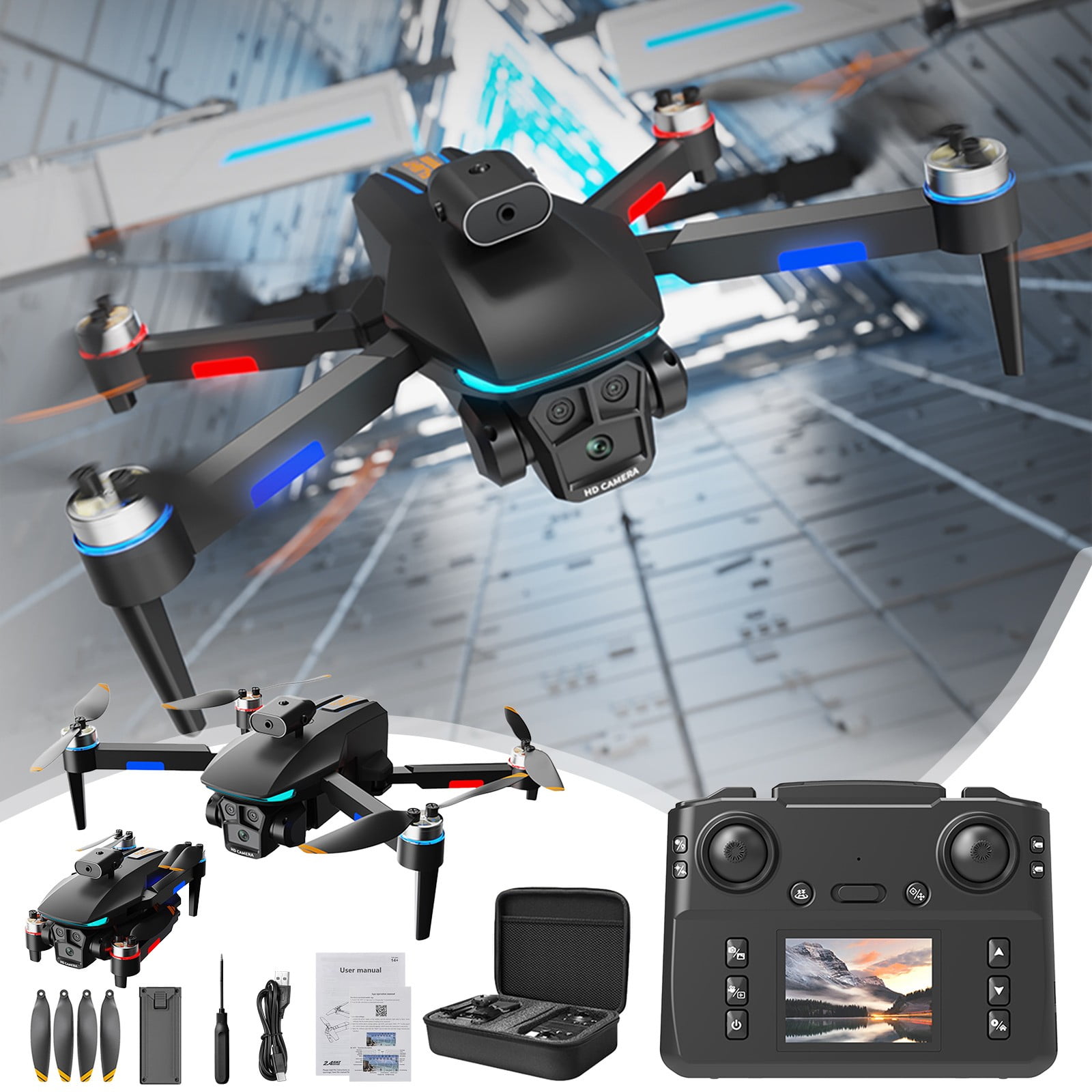 Drone with Screen Display Remote Control for Adults, Brushless Motor ...