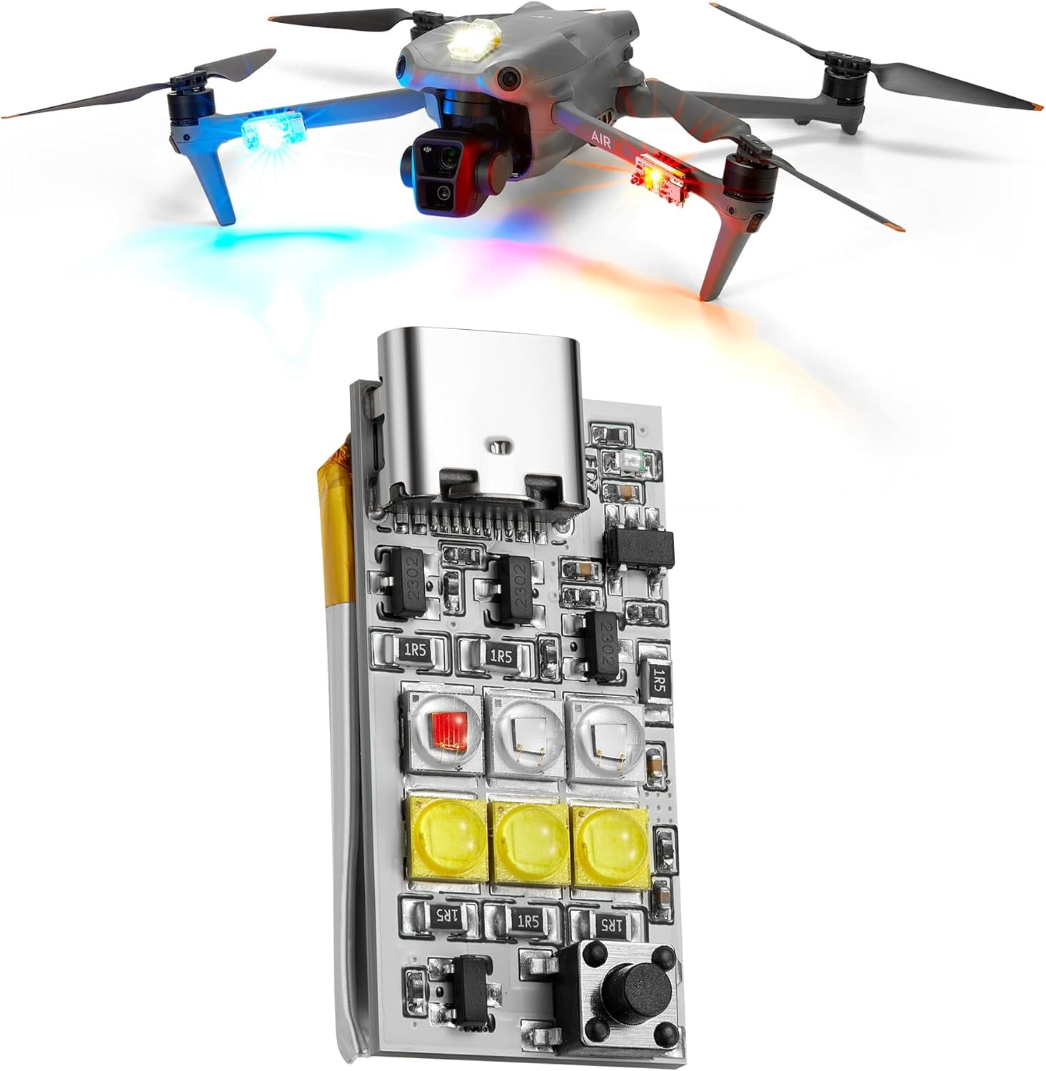 Drone Strobe Platinum, 1000 Lumen Anti-Collision Light FAA Compliant ...