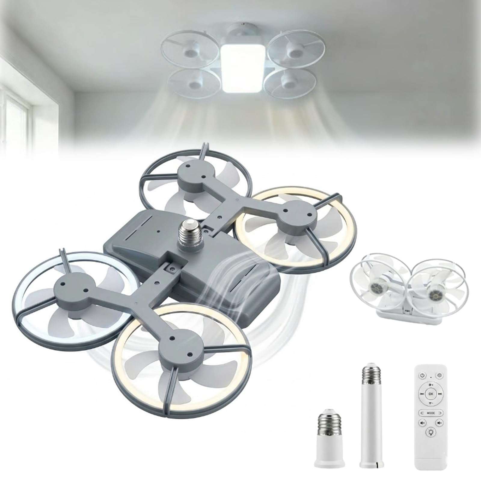 Drone-Style LED Ceiling Fan Light – Modern Lighting & Airflow in One ...