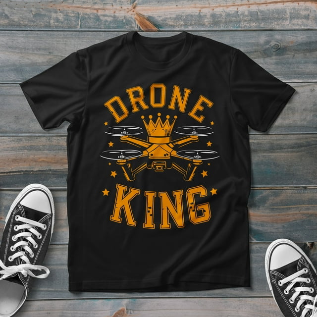 Drone T-Shirt, Drone Pilot Shirt, Drone King Cool Tee, Retro Quadcopter ...