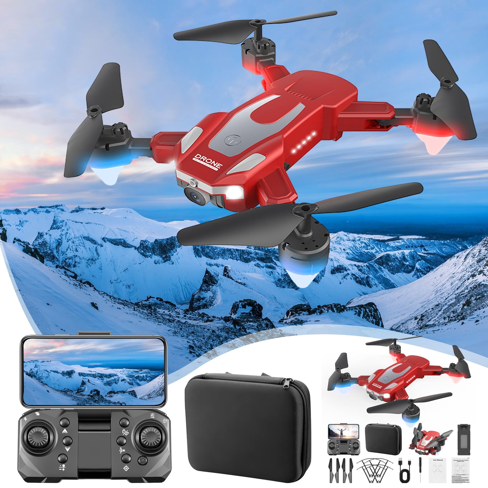 Drone Toys for Ages 8-15 Years Old Foldable Drone with 1080P Camera FPV ...
