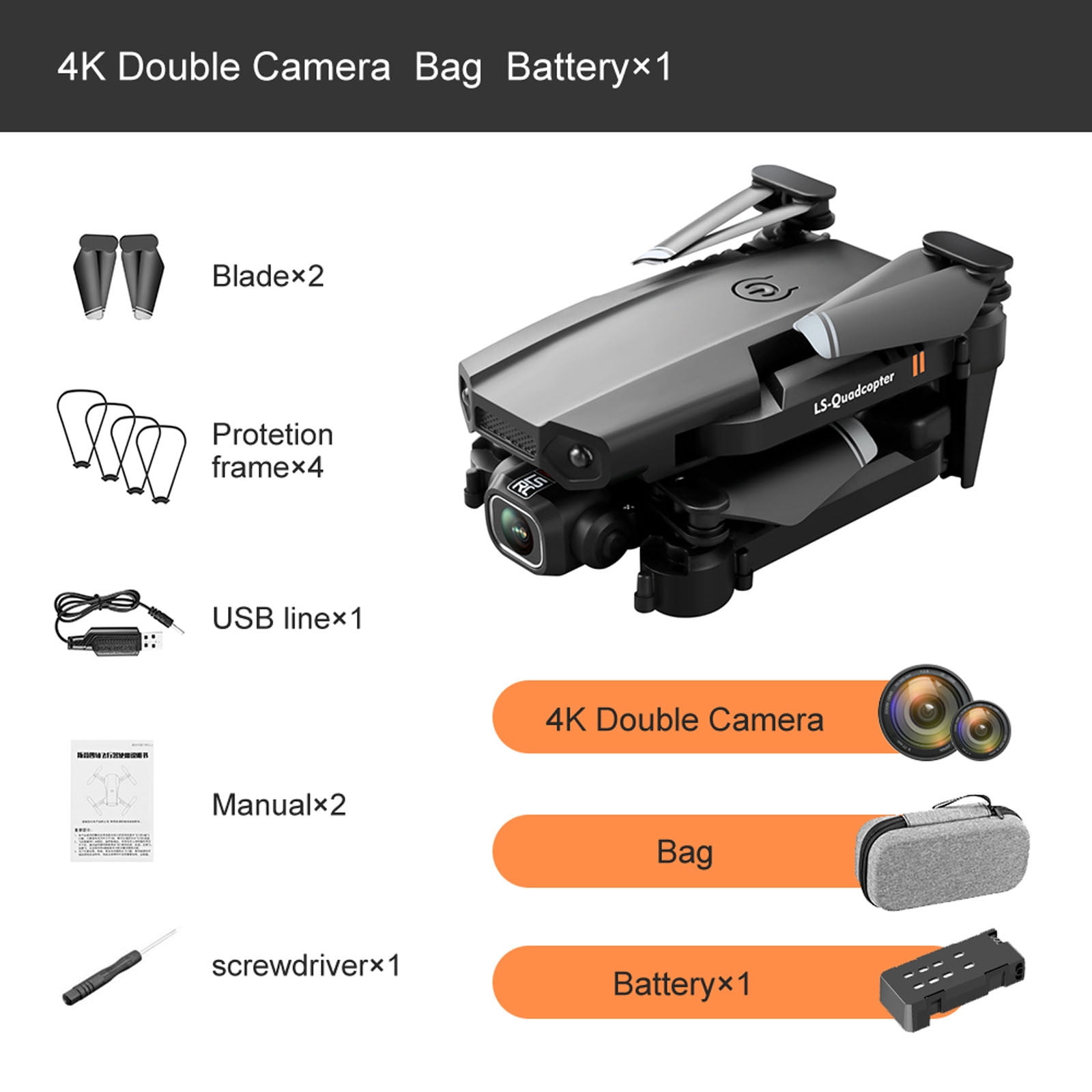 Drone Toys for Ages 8-15 Years Old LS-XT6 Mini WiFi FPV with 1080P ...