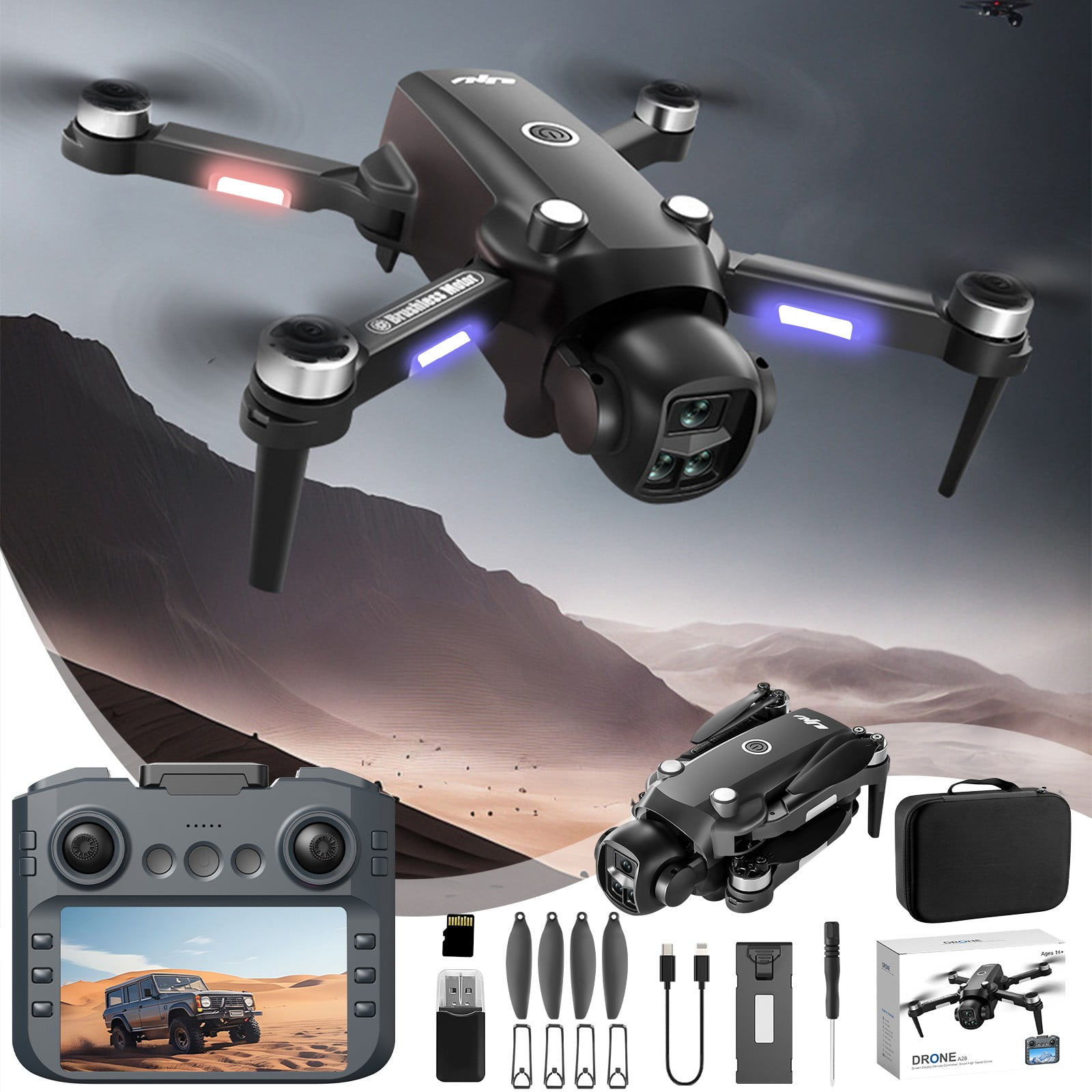 Drone With 1080P ESC Camera Brushless Motor Remote Control With 4.9 ...