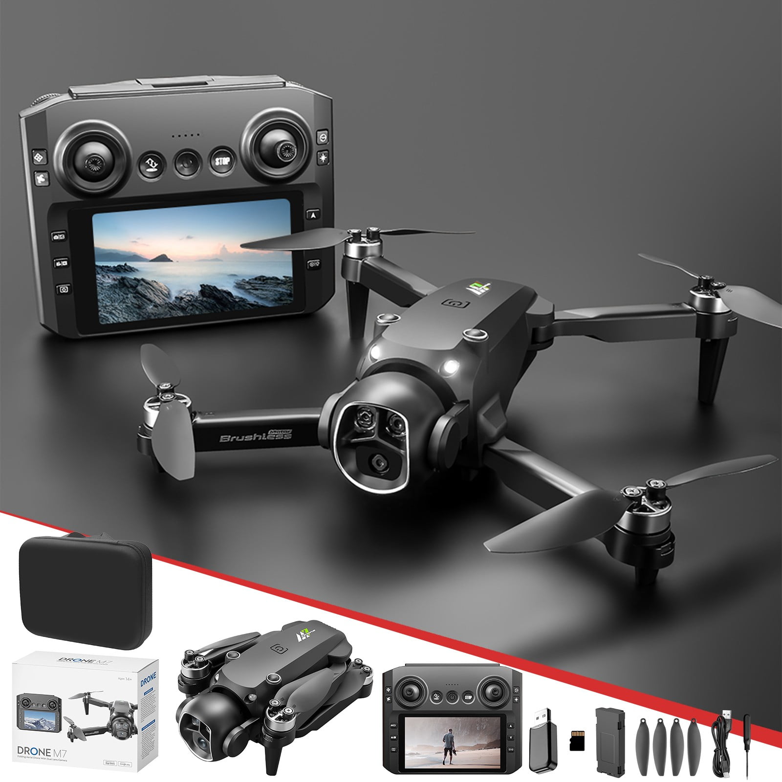Drone With 1080P Esc Camera Brushless Motor Remote Control With 4.9 ...