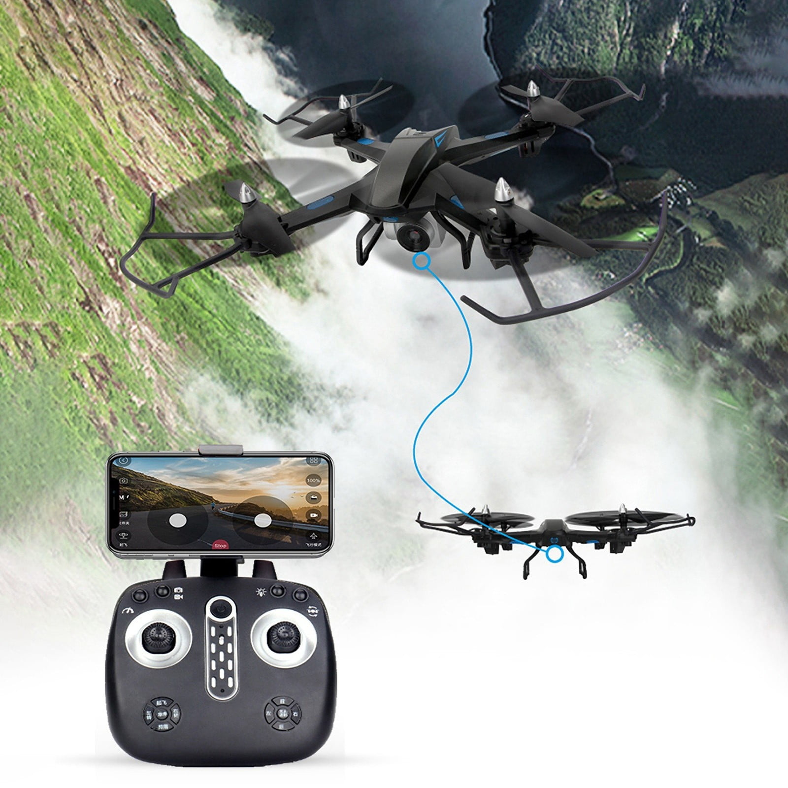 Drone With 1080P HD FPV Camera Remote Control Toys Gifts For Boys Girls ...