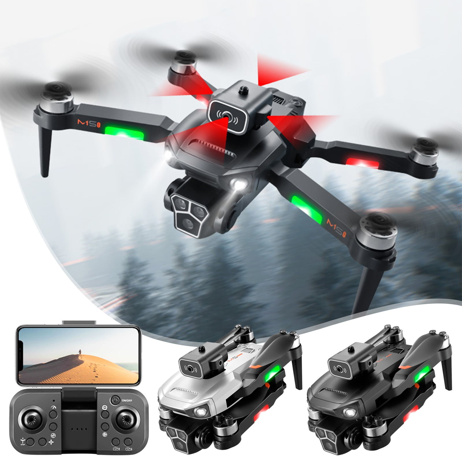 Drone With Camera 4K Fmlxio Brushless Motor Drones With 3 Cameras Wind ...