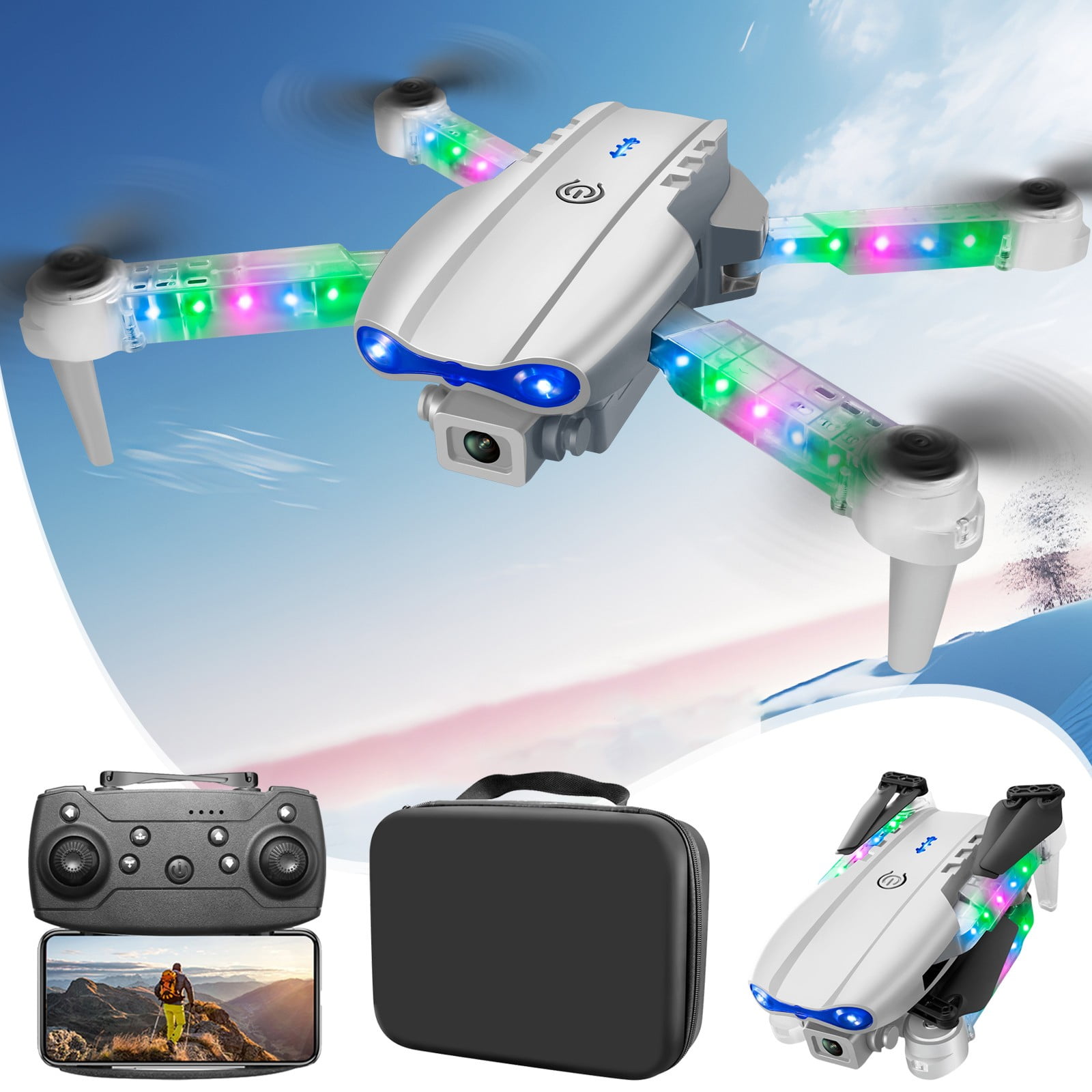 Drone With Daul 4K HD FPV Camera Remote Control Toys Gifts For Boys ...