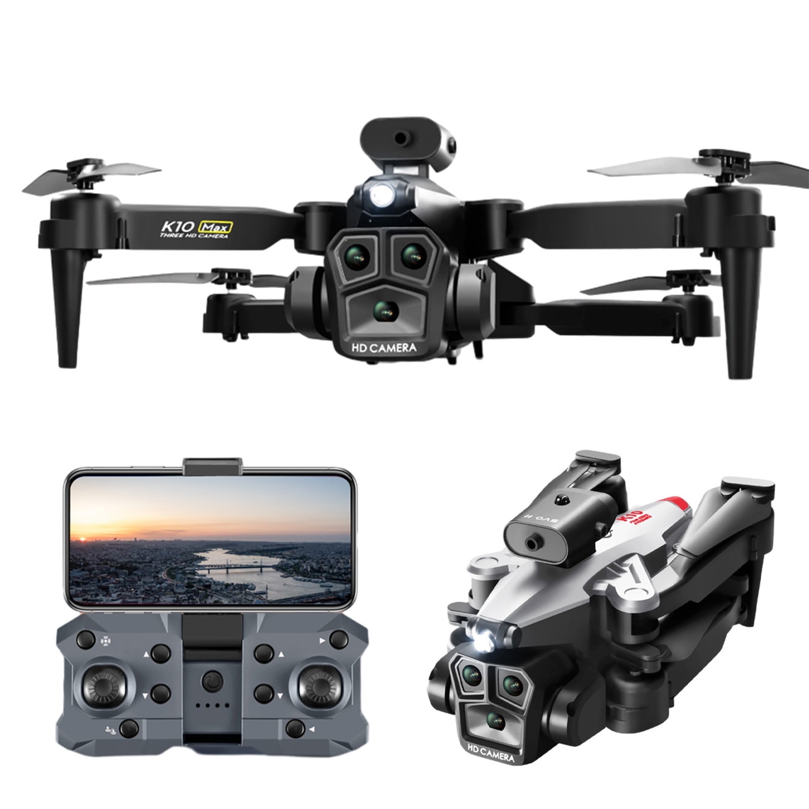 Drone With Dual 4K HD Fpv Camera Remote Control Toys Gifts For Boys ...