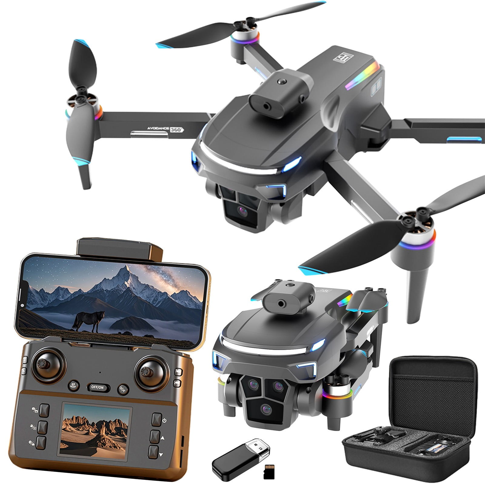 Drone With Screen Remote Brushless Motor Dual Camera Esc Adjustment ...