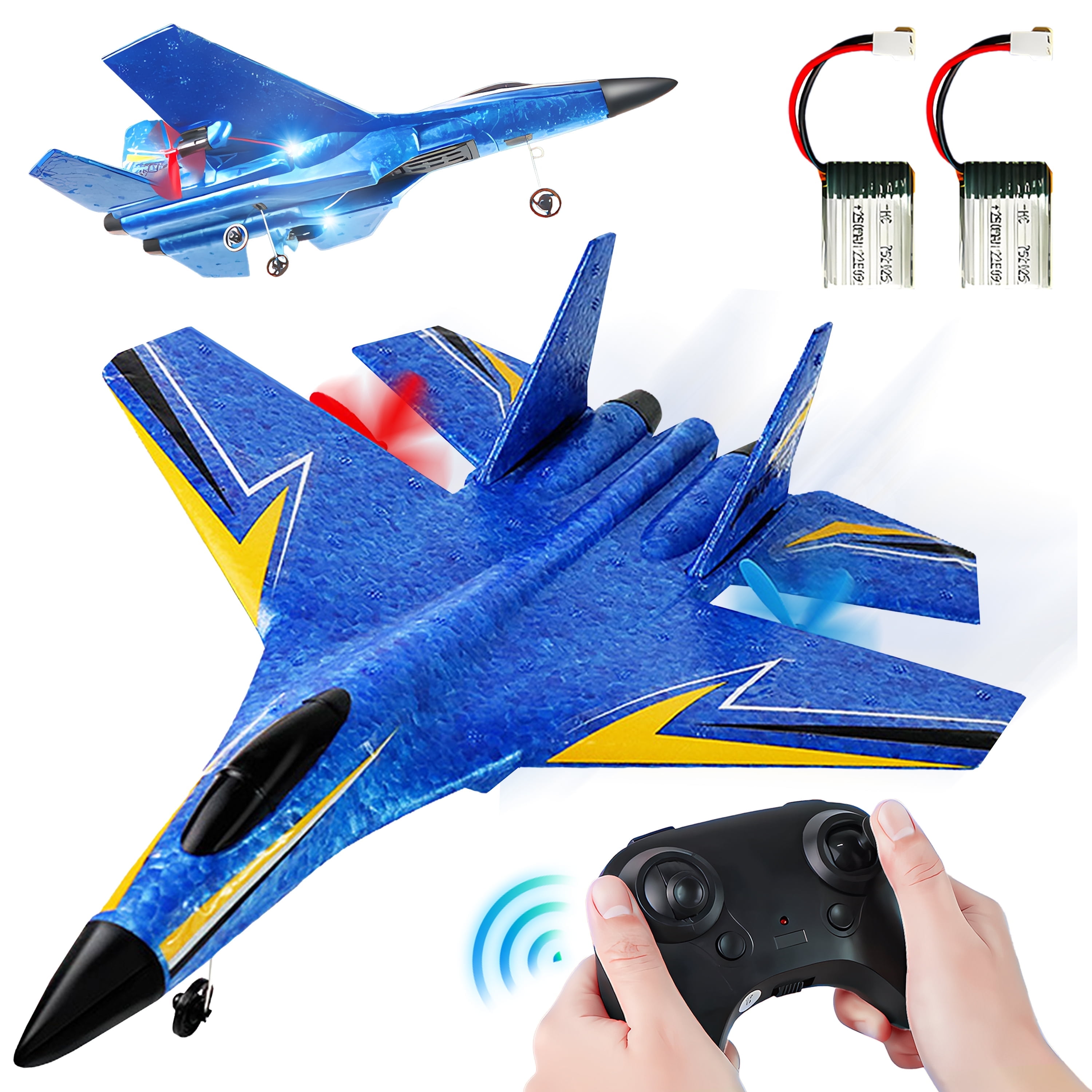 Toy Choi's Remote Control Airplane for Kids, Blue, 6-axis Gyro ...