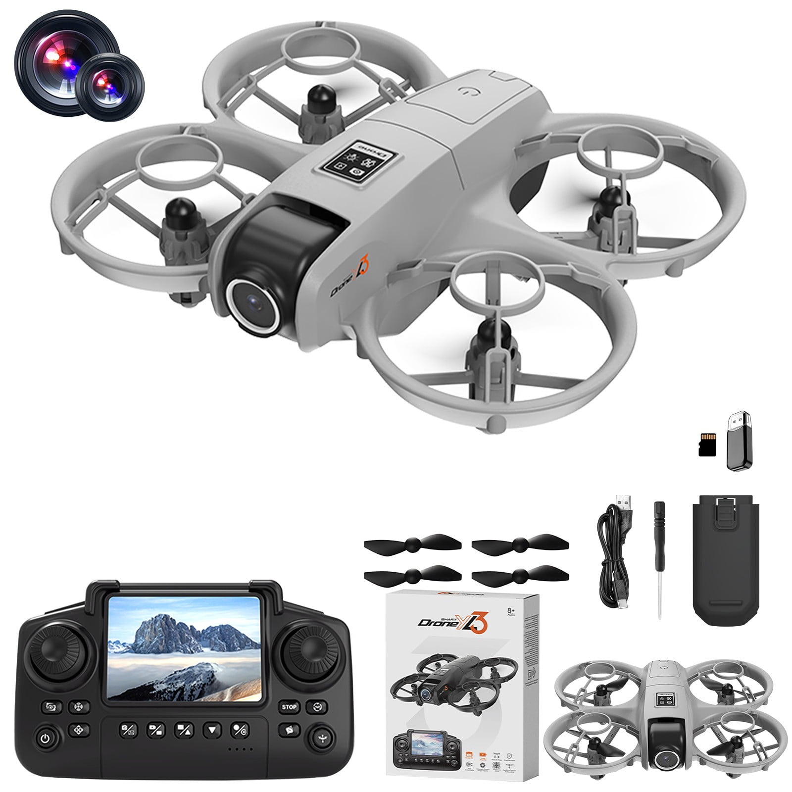 Drone with 1080P Screen, 2.4G RC Quadcopter One Click Takeoff And ...
