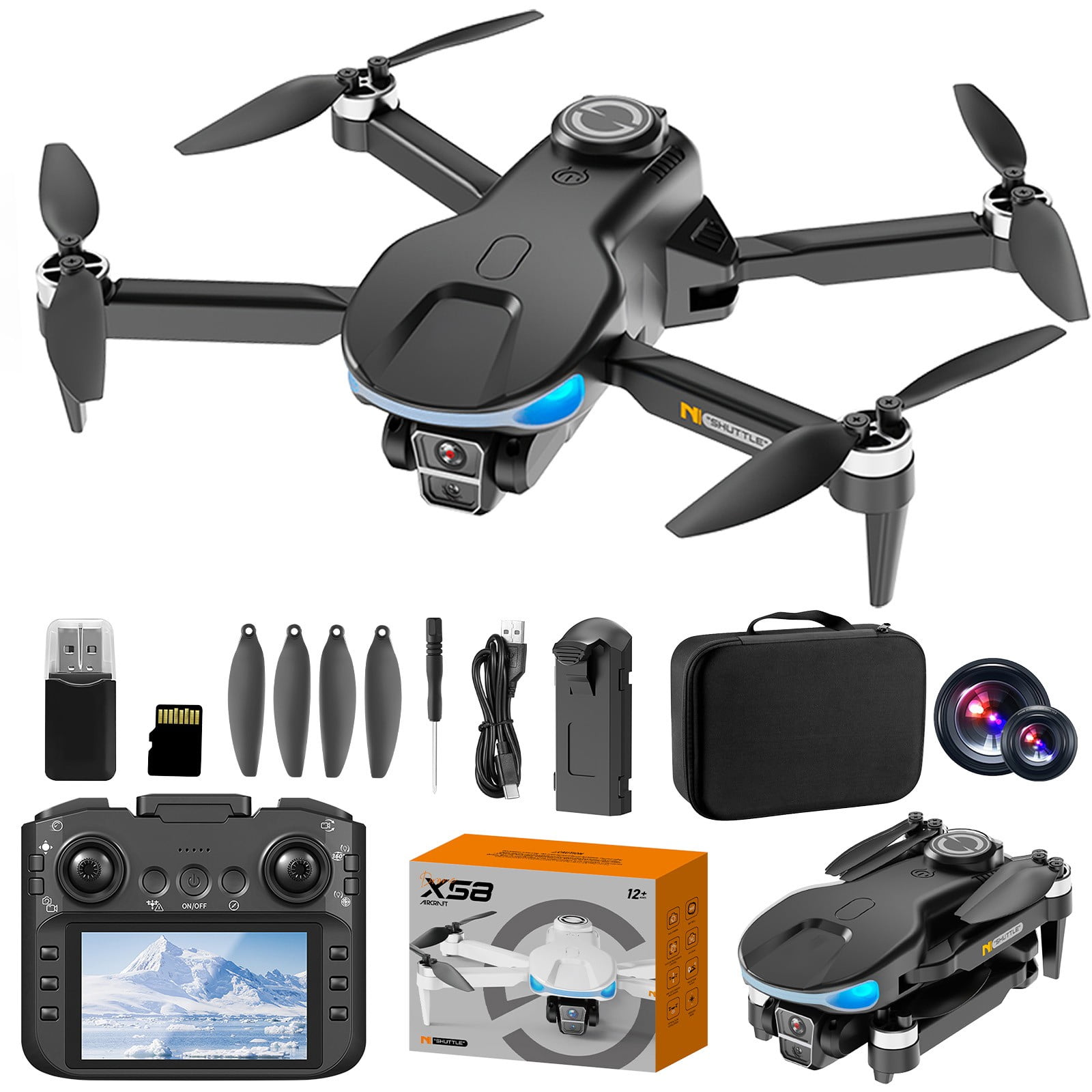 Drone with 4.3 Screen, 3 Speed Gears, Gesture Control, Headless Mode ...