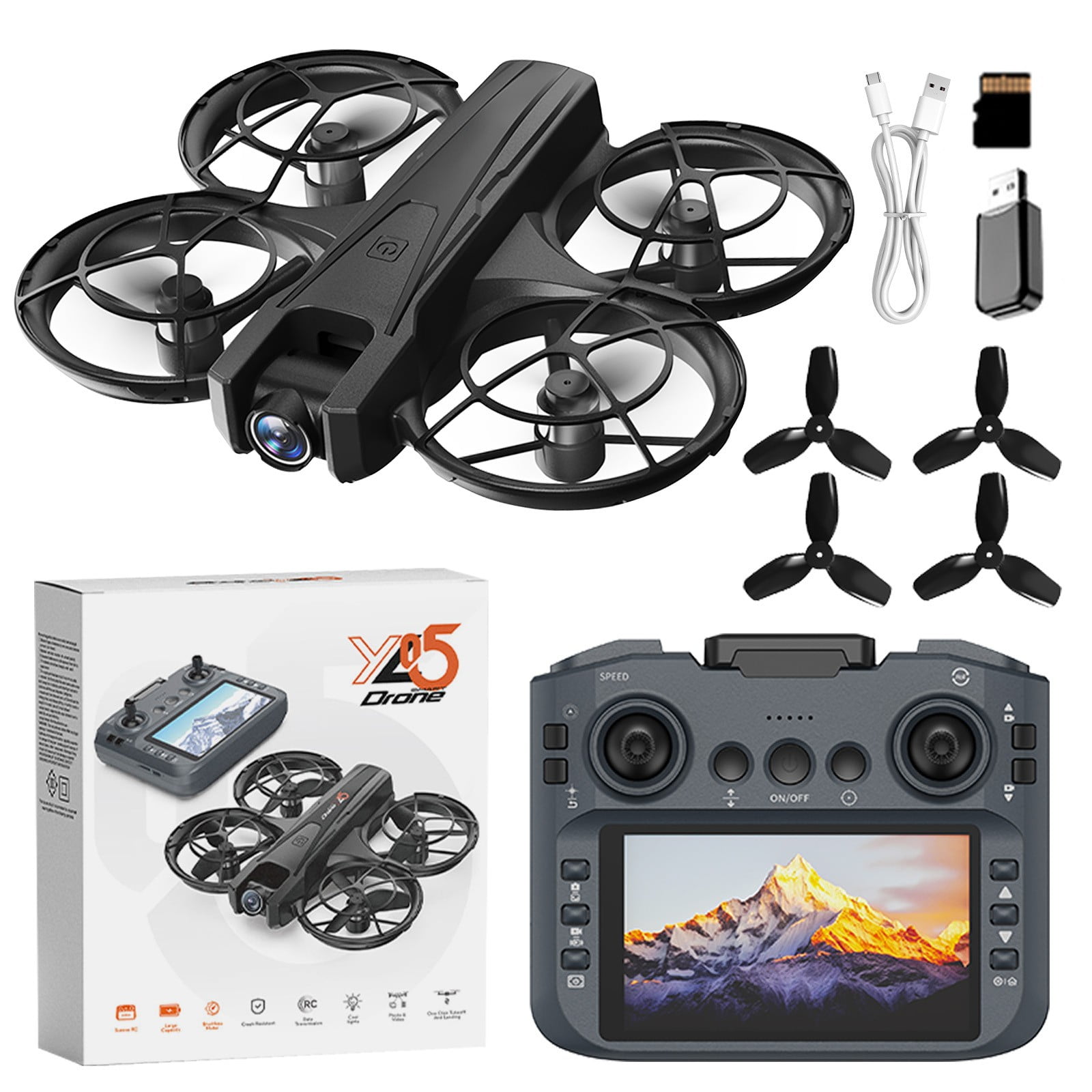 Drone with 4.9in Screen Remote Control Brushless Motor 2.4G RC ...