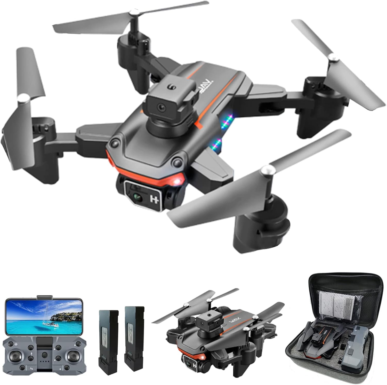 Drone with Camera for Adults Beginners, Foldable RC Quadcopter, 2 ...