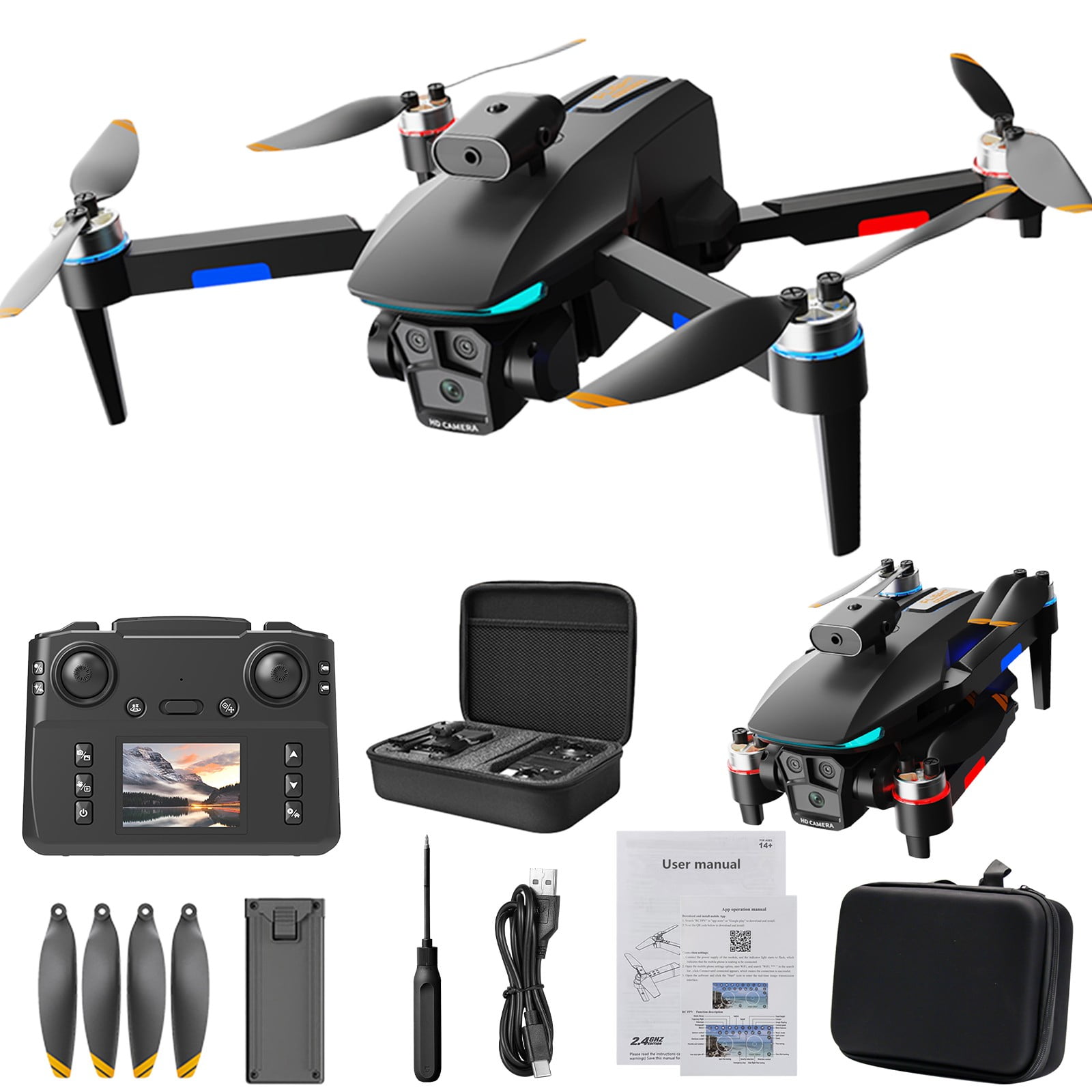 Drone with ESC Camera Brushless Motor Remote Control with Screen ...