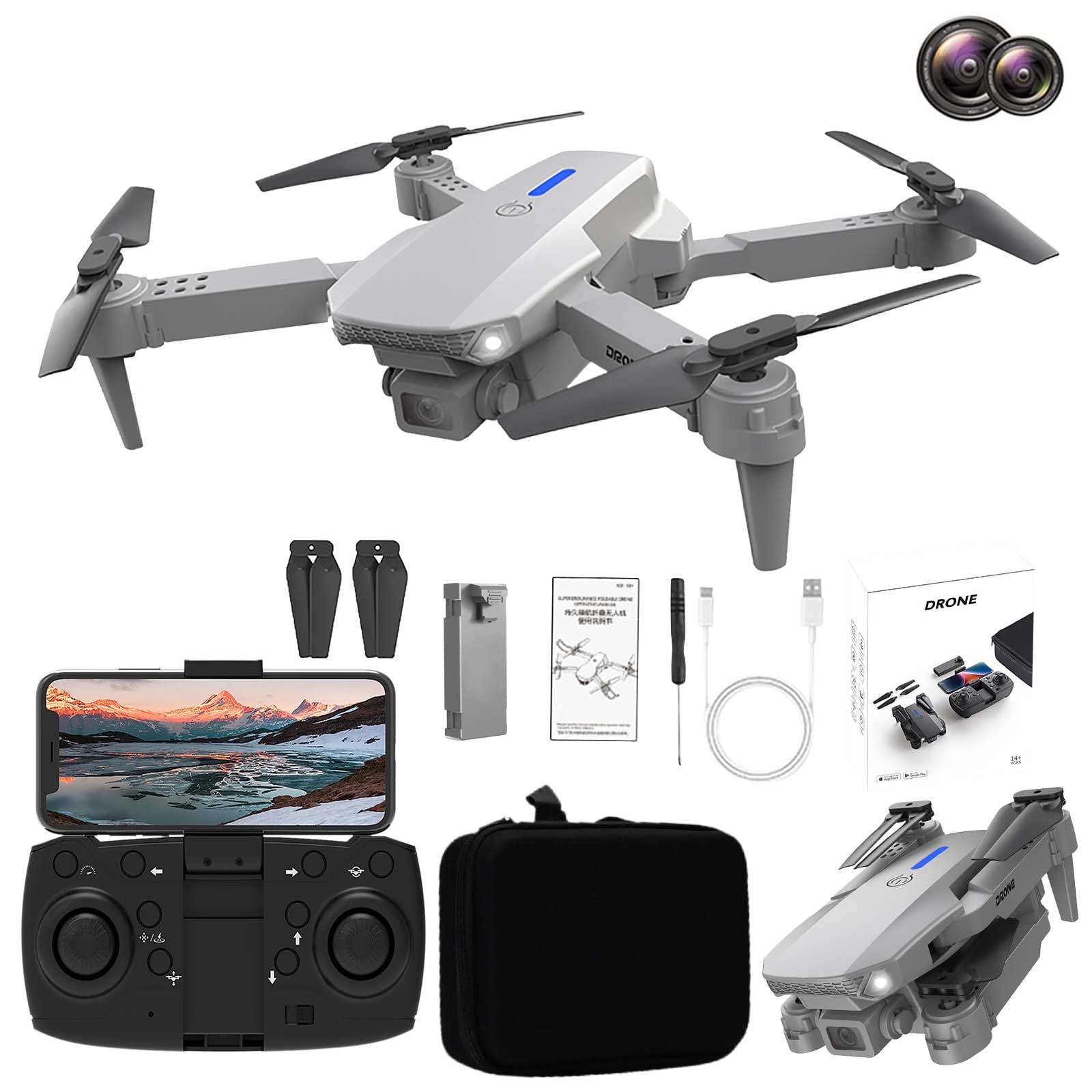 Drone with FPV Camera for Adults 1080P,Lightweight Drones Night Vision ...