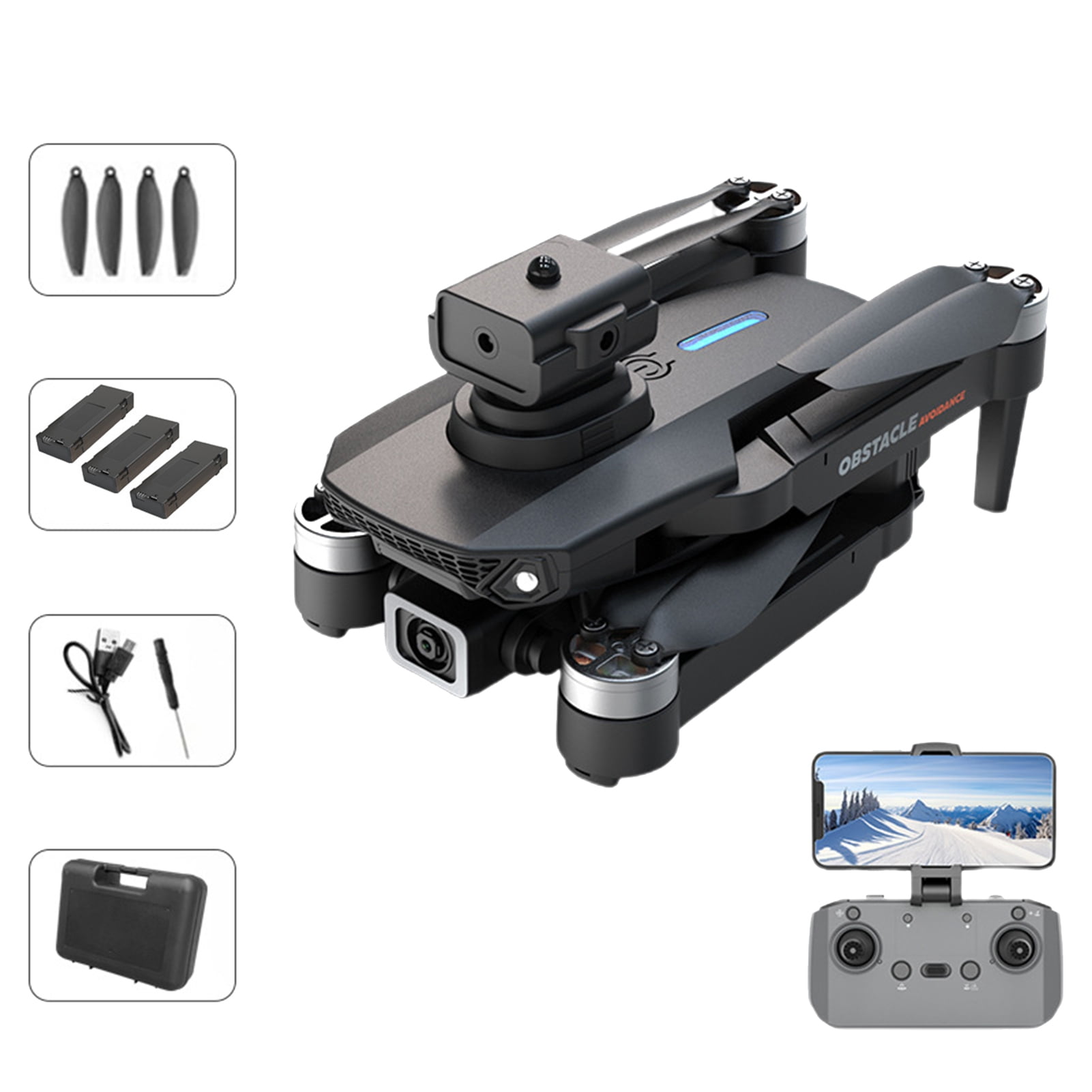 Drone with Obstacle Avoidance Remote Control Drone with 4k Dual Cameras ...