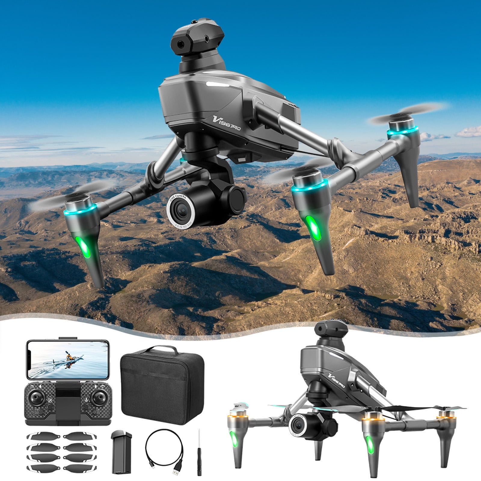 Drones with Camera for Adults 4K, 38-min Flight Time, up to 32800ft ...