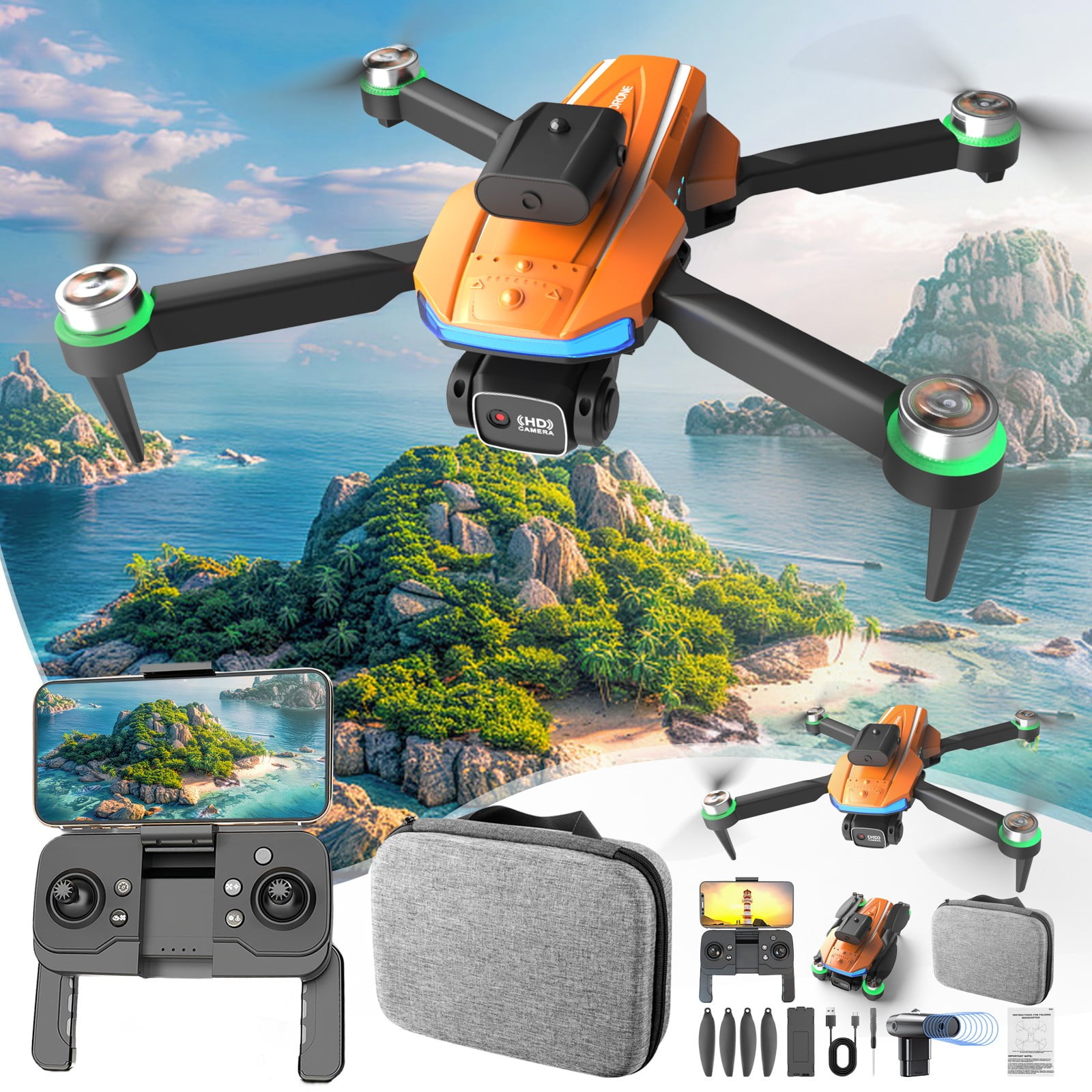 Drones with Camera for Adults 4k, FPV Foldable WiFi Mini RC Drones With ...
