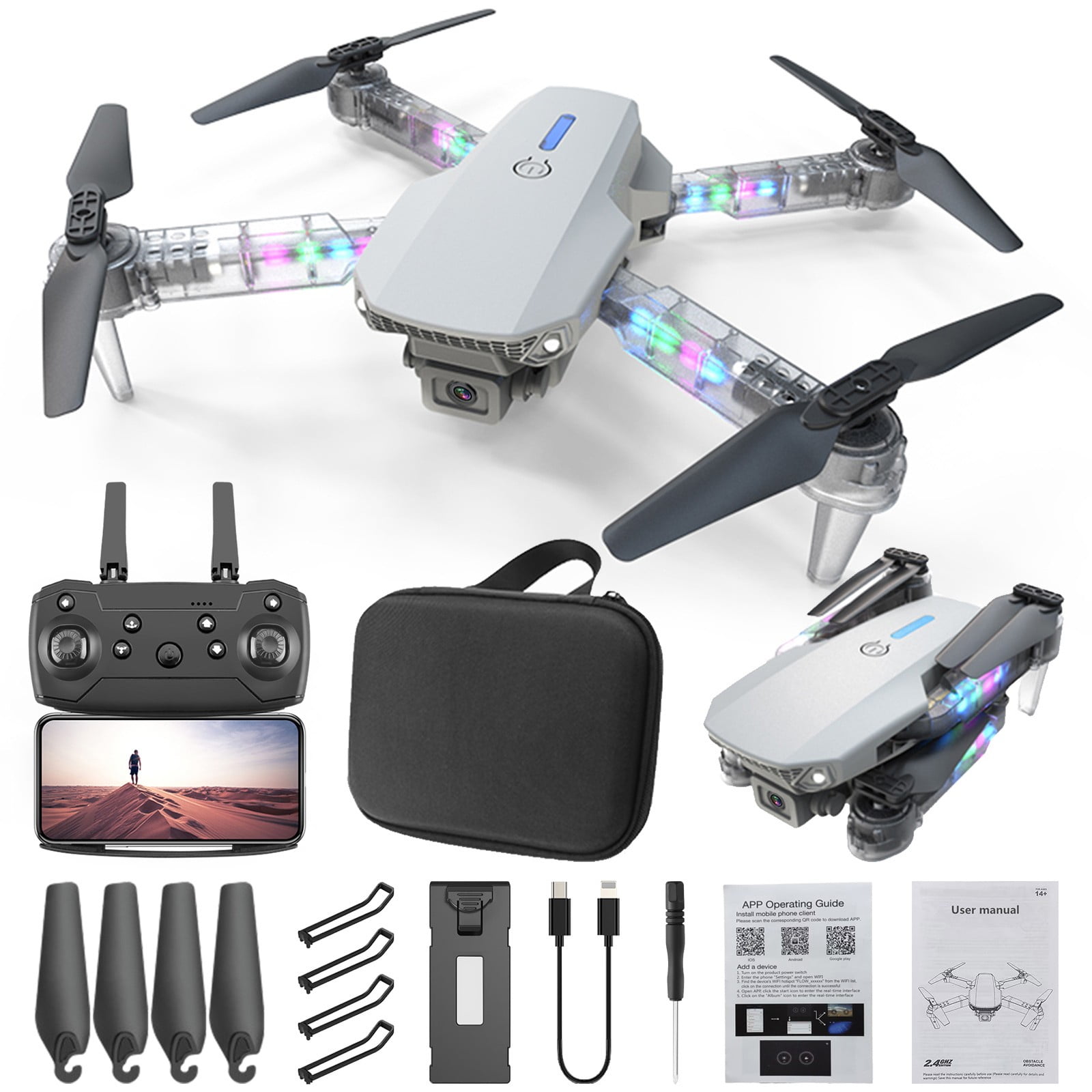 Drones with Camera for Adults, Mini Drones for Kids, with Transparent ...