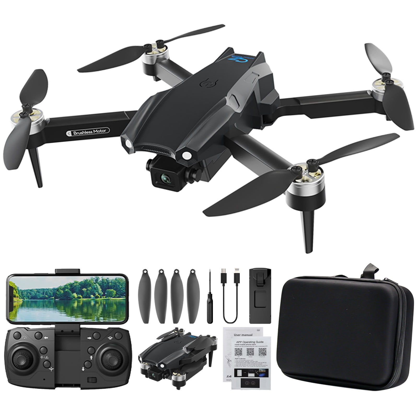 Drones with Camera Clearance, Brushless Motor Drone with 1080P Camera 2 ...