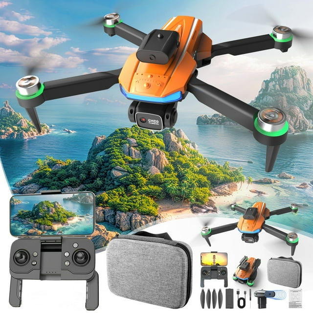 Drones with Camera Clearance, Brushless Motor Drones with 2 Cameras Wind Resistance Headless ...