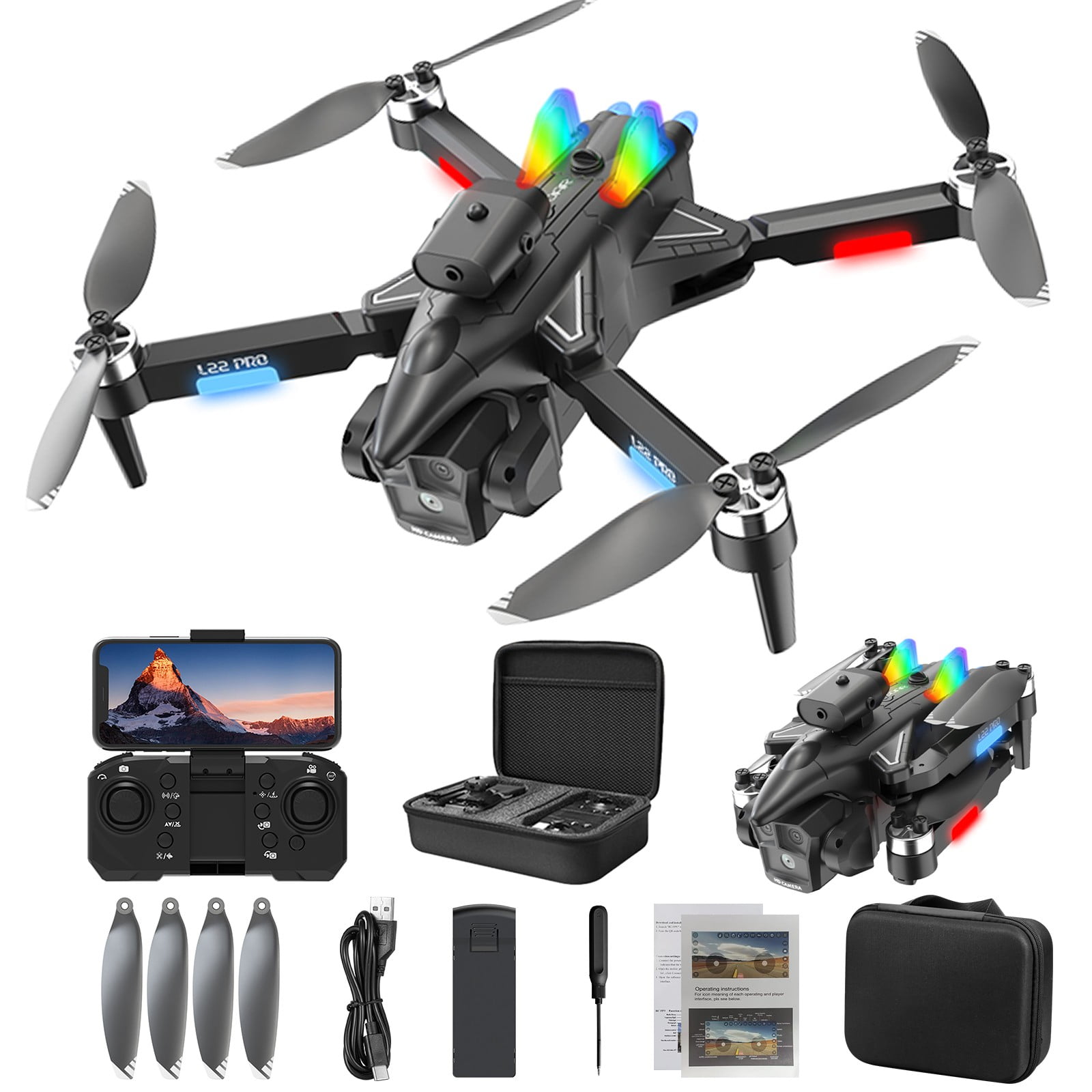 Drones with Camera, FPV Drone With Spray Function ESC Camera Brushless ...