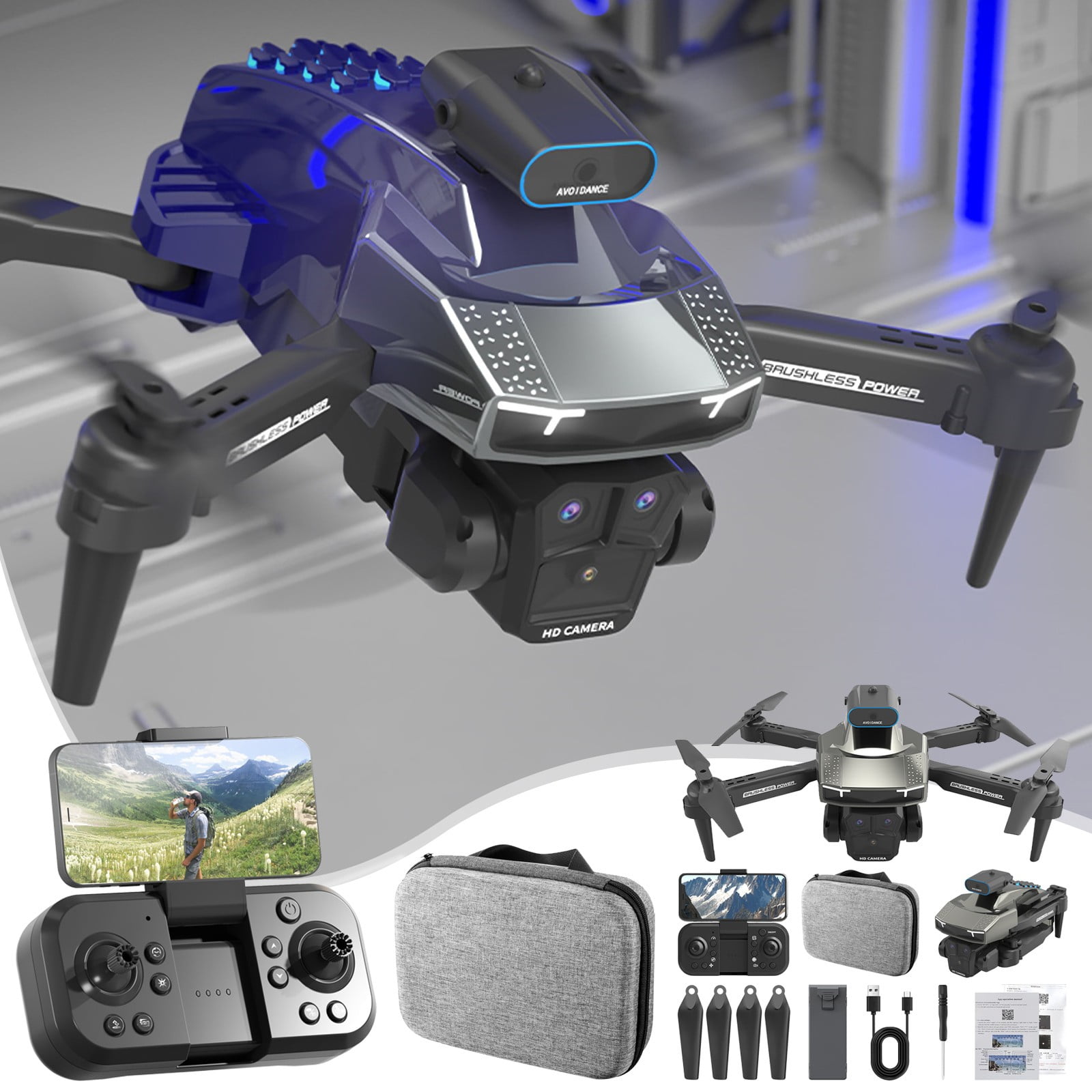 RYDCOT Foldable WiFi FPV Drone with Dual 1080P Cameras, Altitude Hold ...