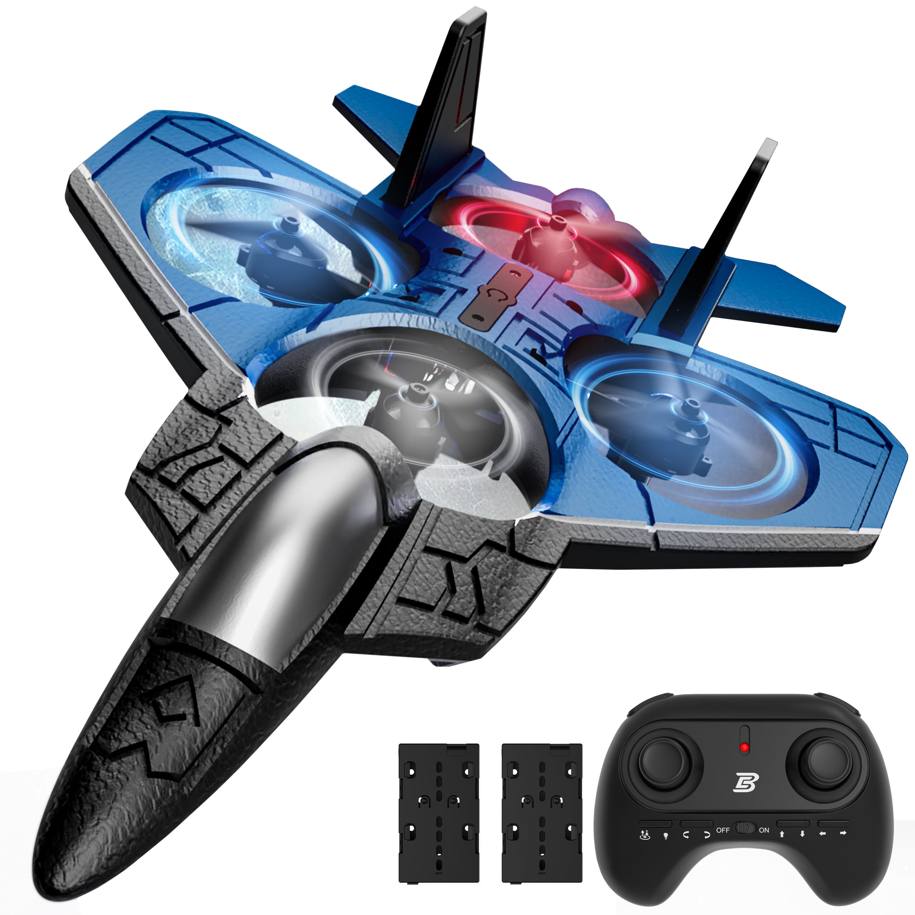 YCFUN RC Airplane for Kids, 2.4GHz RC Jet Fighter with 360° Flip & LED ...