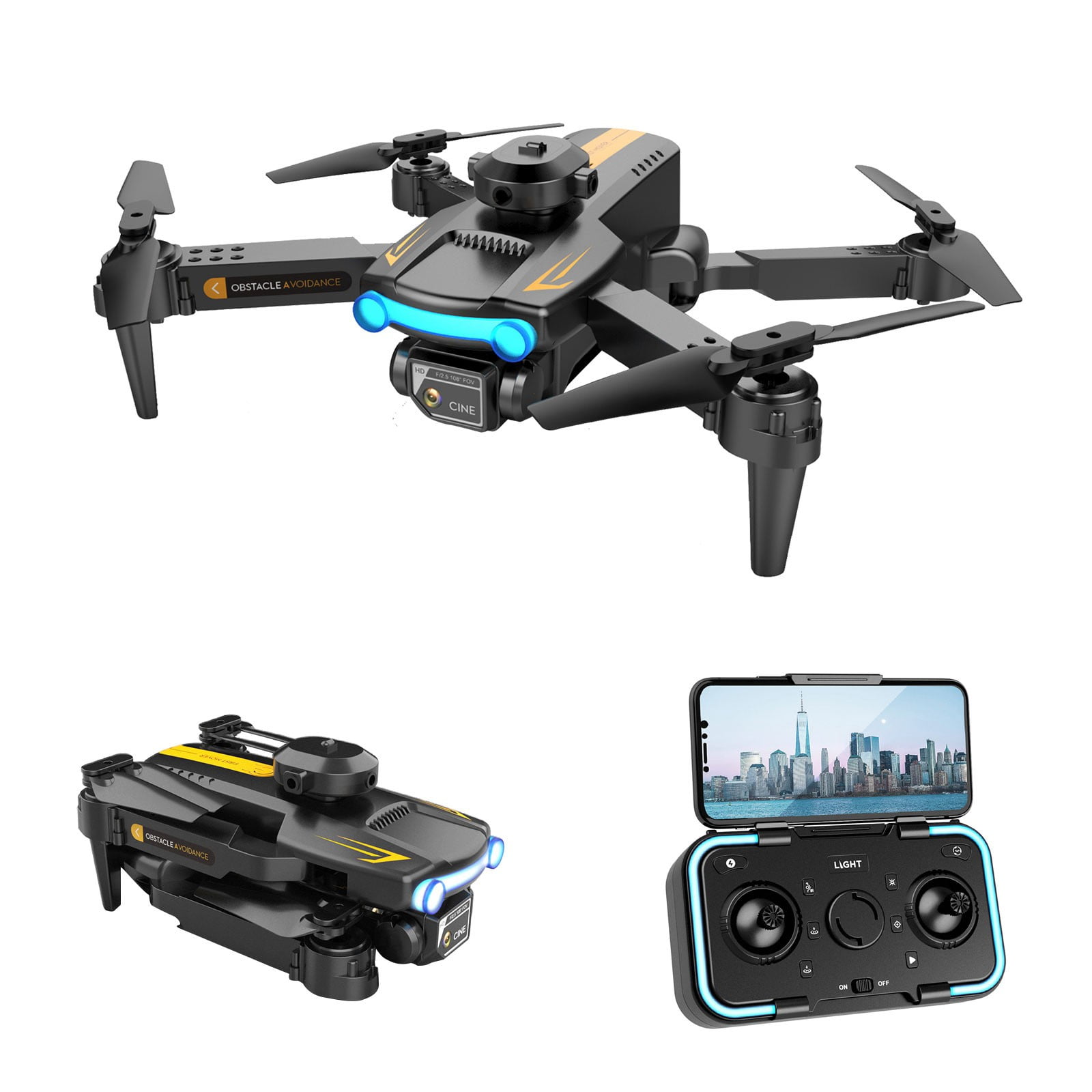 Drones with Camera, XT2 Four-sided Obstacle Avoidance UAV HD Aerial ...