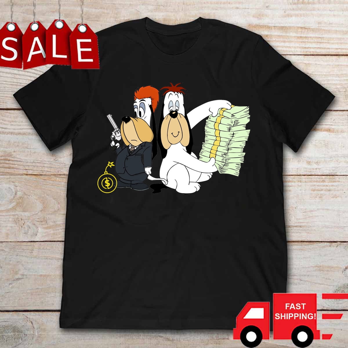Droopy Dog Money or Boom Shirt Short Sleeve Unisex Black Unisex S-5XL ...