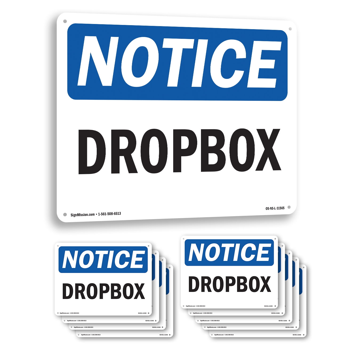 Drop Box OSHA Notice Aluminum Sign 10 Inch x 7 Inch - 10 Pack - Walmart.com