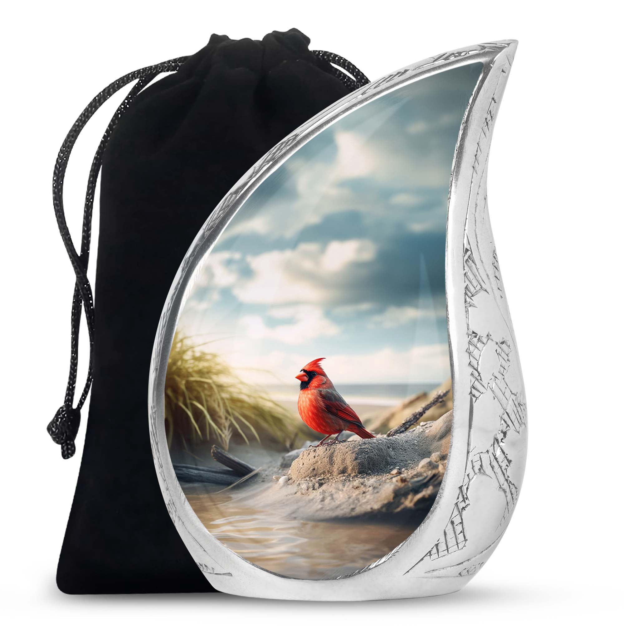 Drop Cardinal Urn, Memorial Urn For Female Ashes, Urn For Ashes Adult ...