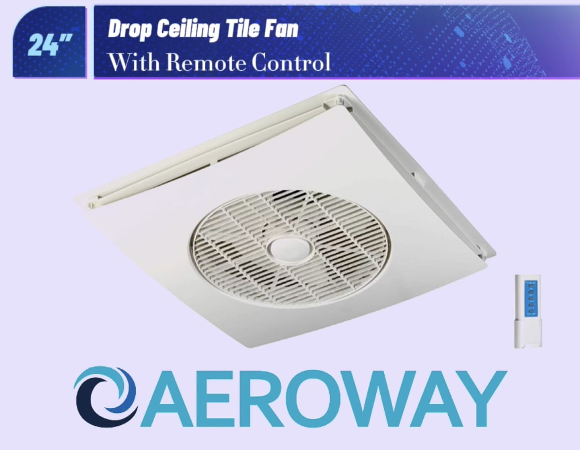 Alaska SA-398 Drop Ceiling Tile Fan with 3-Speed and Remote Control - Walmart.com