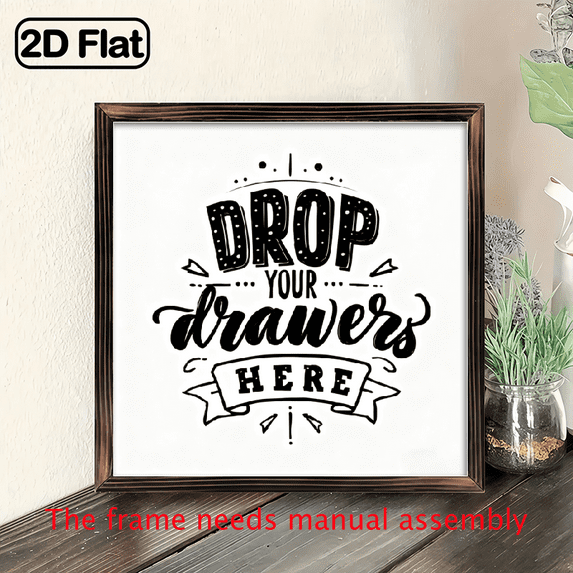 Drop Your Drawers Sign 8x8 Inch, Rustic Farmhouse Decor Home Sign, Wall ...