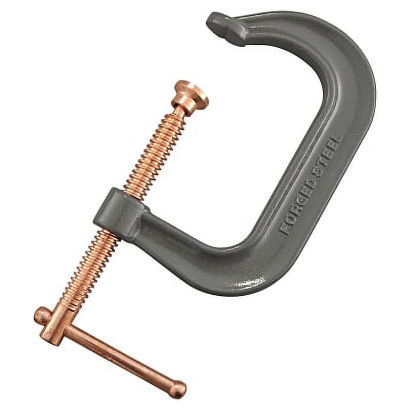 Drop Forged C-Clamp, Sliding Pin Handle, 3-1/4 in Throat Depth, 4 in L ...