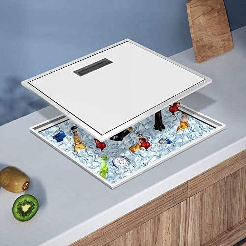 Drop in Ice Chest, 22''L x 17''W x 12''H 47L Stainless Steel Ice Cooler ...