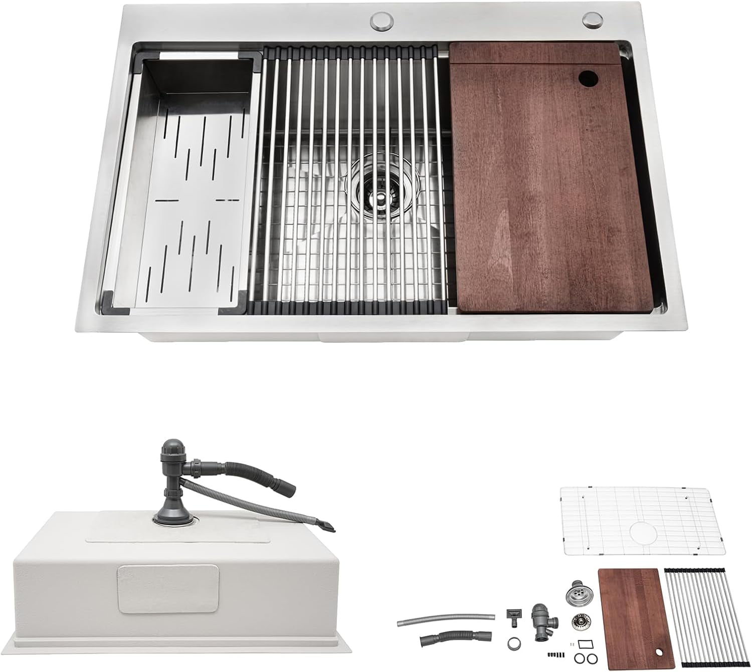 Drop In Kitchen Sink ，304 Stainless Steel Single Bowl Topmount Sinks ...