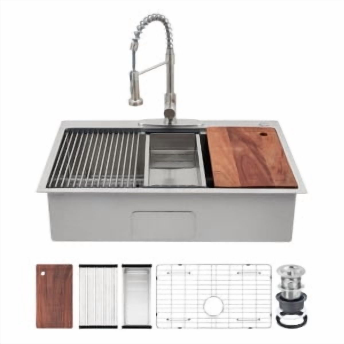 Drop In Kitchen Sink,Workstation 16 Gauge Stainless Steel Top Mount ...