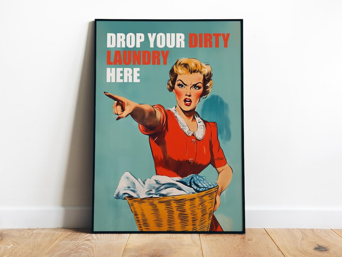 Drop Your Laundry Here Laundry Wall Art Utility Room Art Funny Retro ...