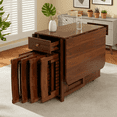 LineCrispton 59" Drop Leaf Folding Dining Table Set with 4 Chairs ...