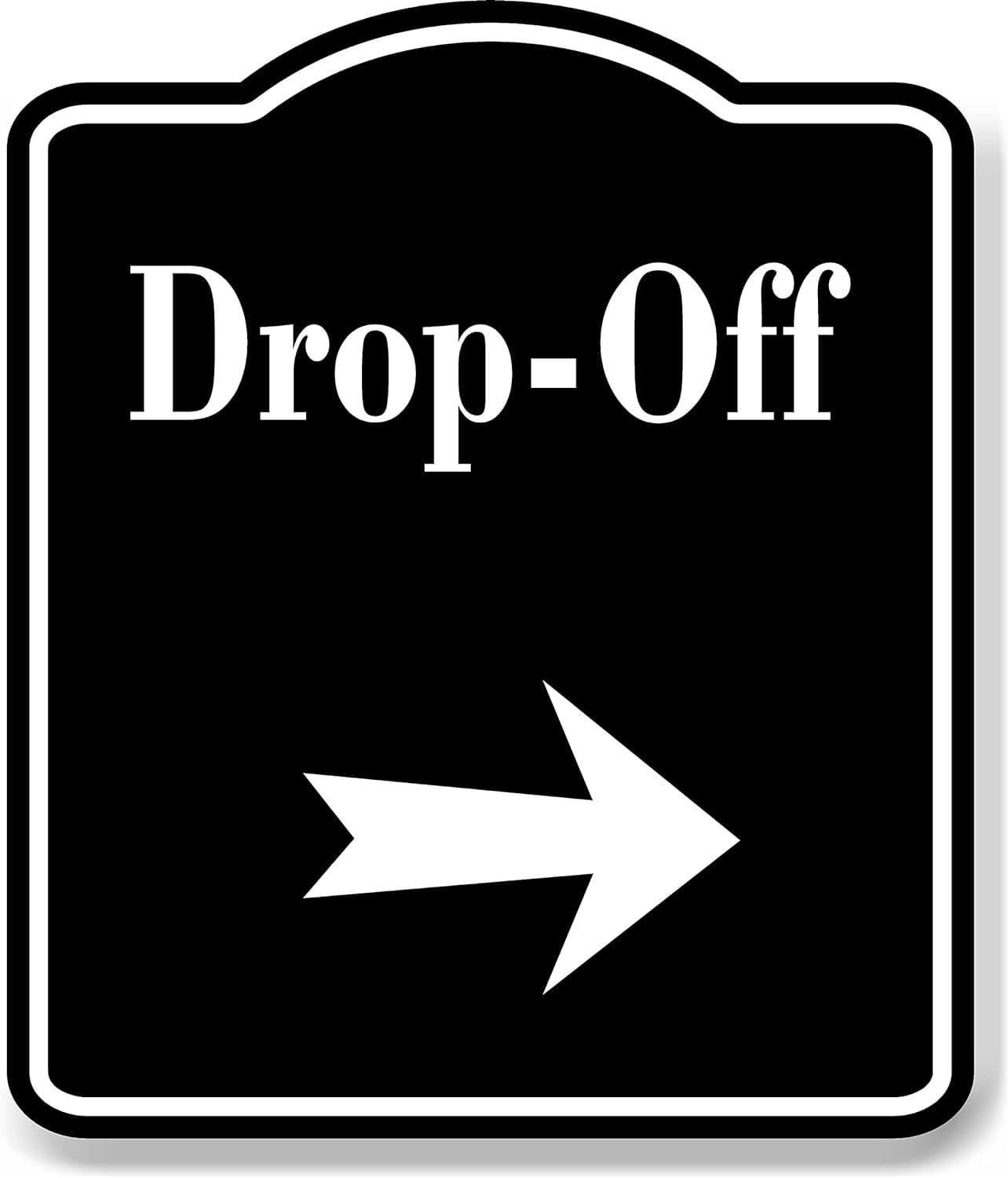 Drop-Off Right Arrow BLACK Aluminum Composite Sign, 20"x24" - Walmart.com