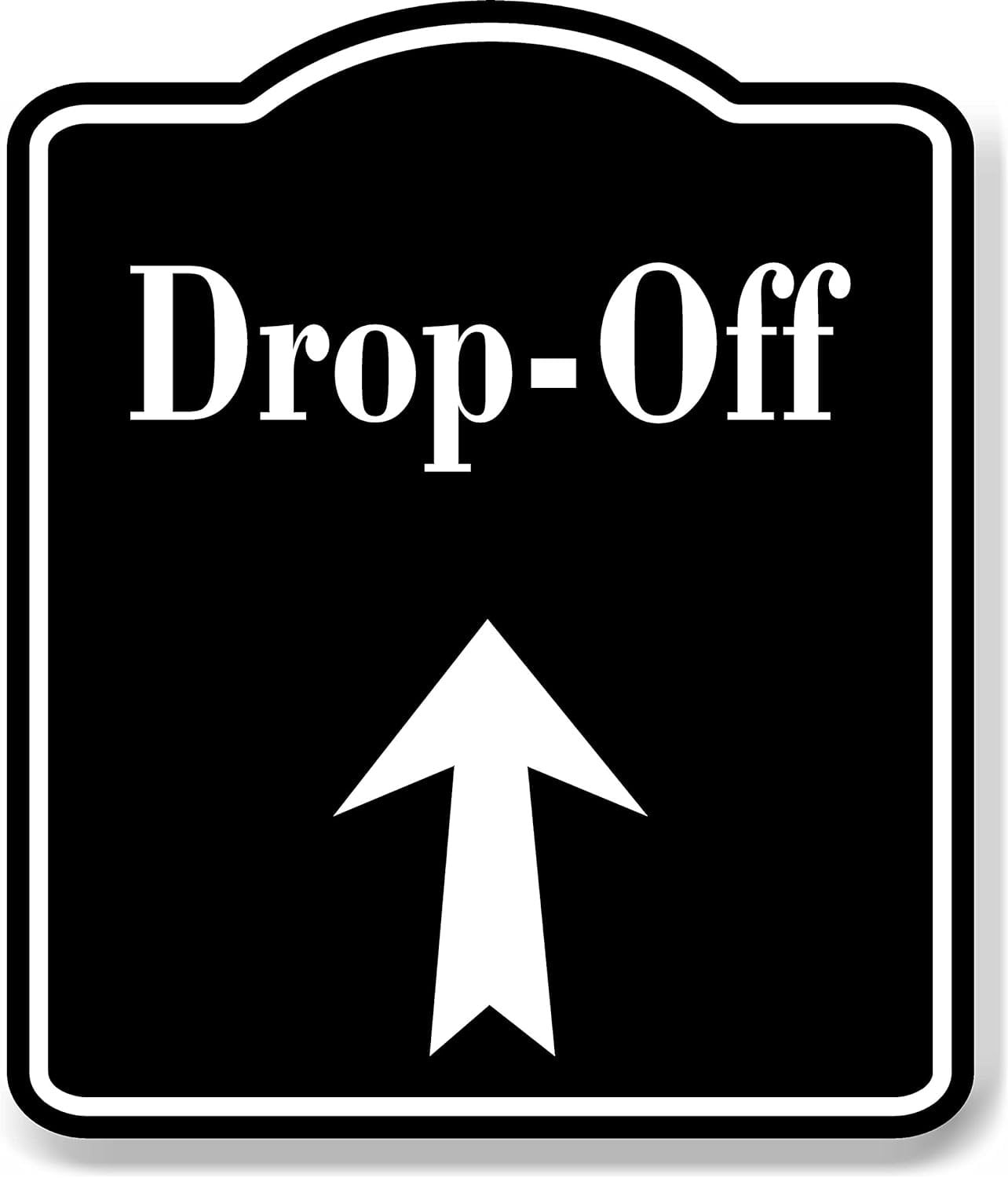 Drop-Off Up Arrow BLACK Aluminum Composite Sign, 20"x24" - Walmart.com