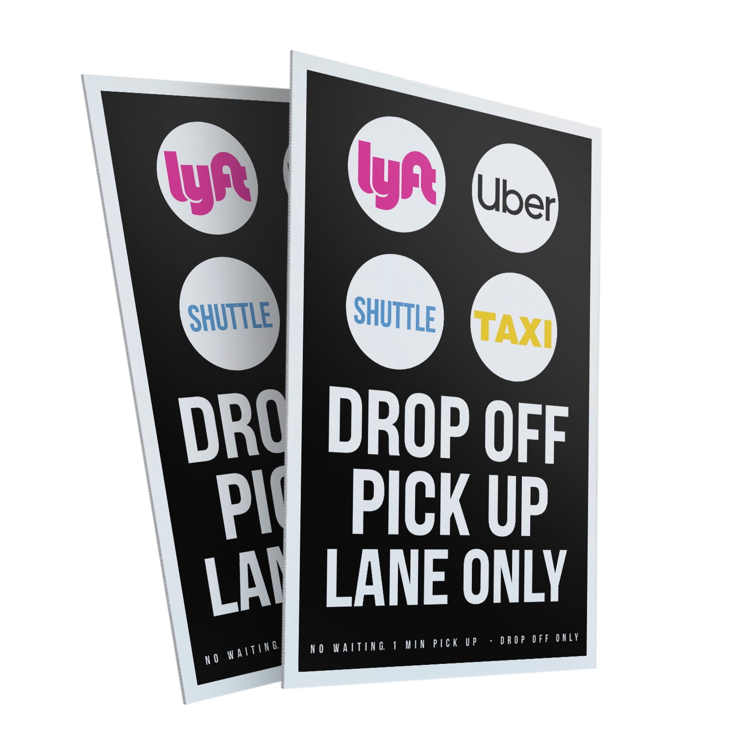 Drop Off Pick Up Lane Only (2-Pack) 24 Inch x 36 Inch Plastic Signs ...