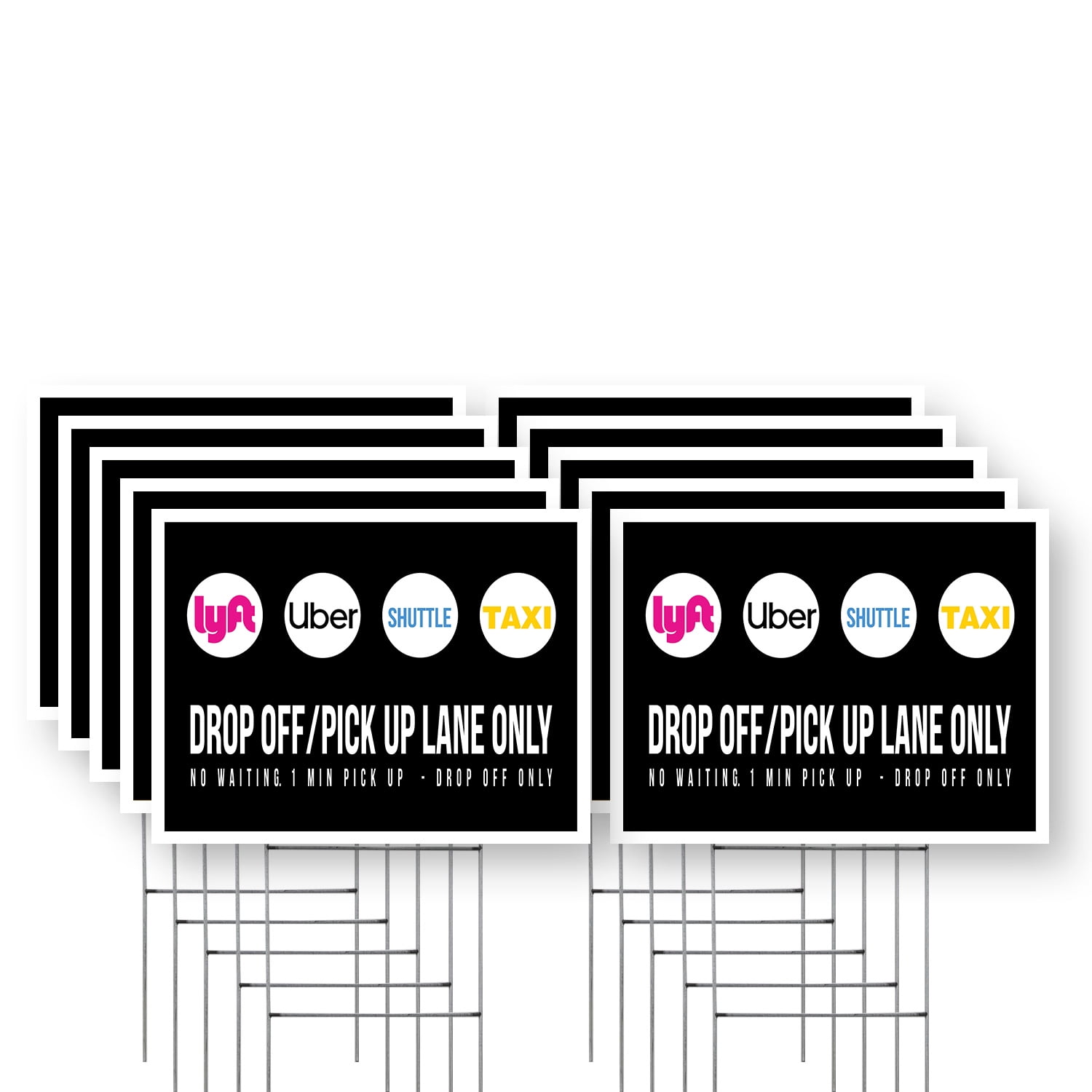 Drop Off Pick Up Lane Only Yard Sign 10 Pack of 12 Inch x 16 Inch ...