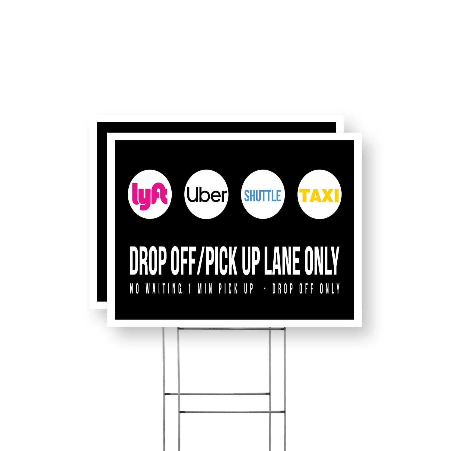 Drop Off Pick Up Lane Only Yard Sign 2 Pack of 12 Inch x 16 Inch Double ...