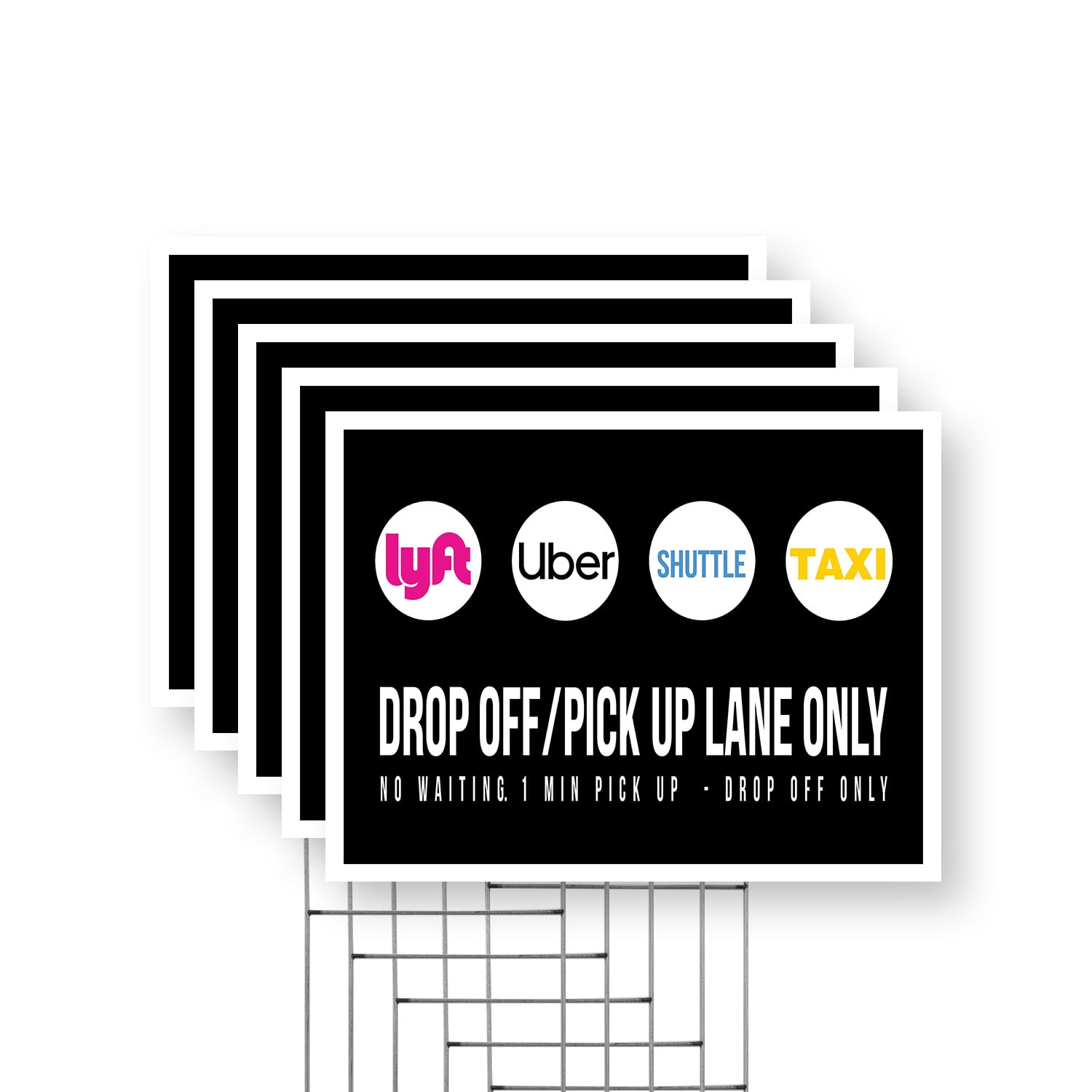 Drop Off Pick Up Lane Only Yard Sign 5 Pack of 12 Inch x 16 Inch Single ...