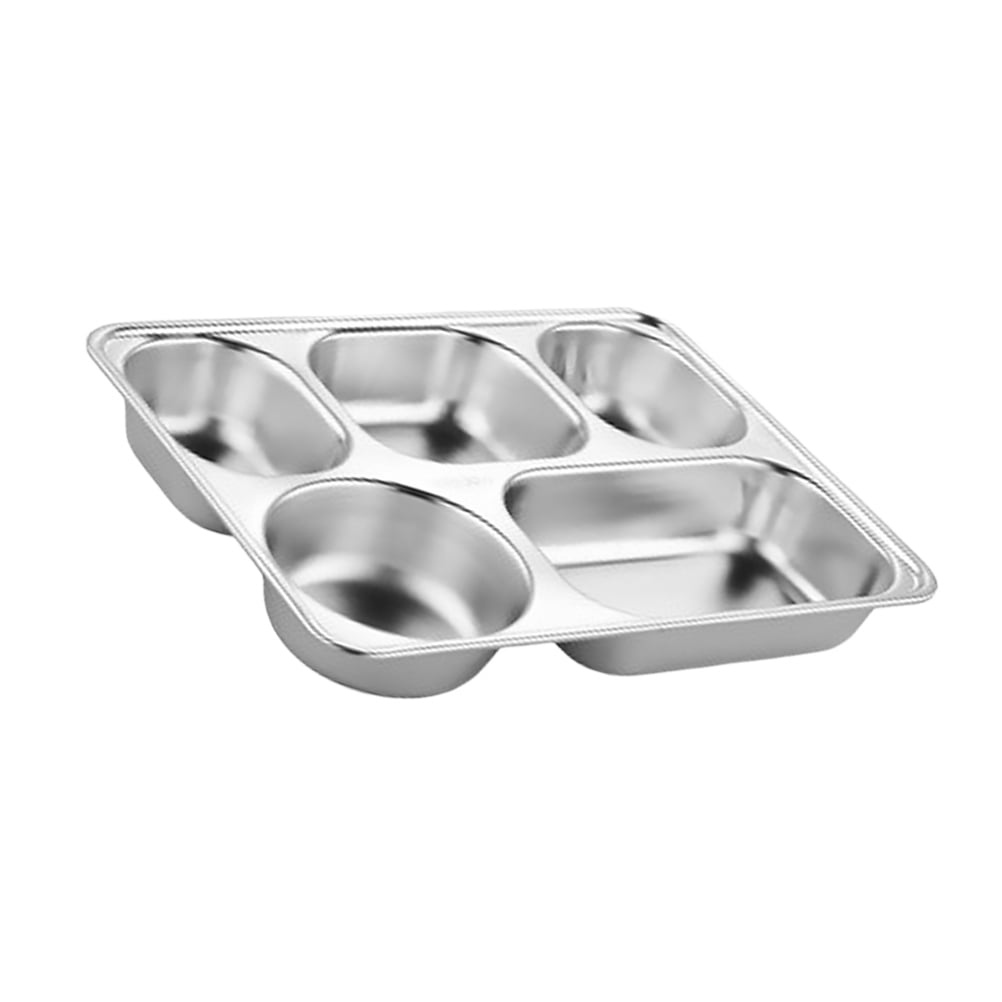 Drop-Proof Rice Dishes Stainless Steel Tray Student Separate Plates ...